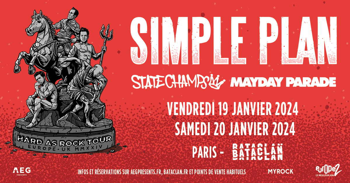 Agenda | Simple Plan à Paris pour deux dates début 2024 - Pozzo Live
