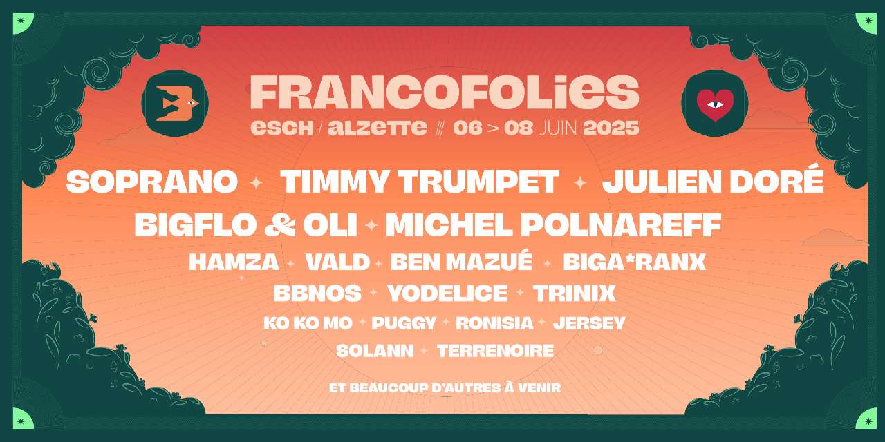 Agenda | Francofolies Esch/Alzette 2025 : Rendez-vous en juin ! - Pozzo Live